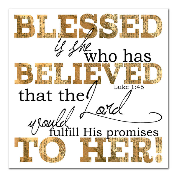 Christian gift, Scripture art, Blessed Is She – StudioJRU
